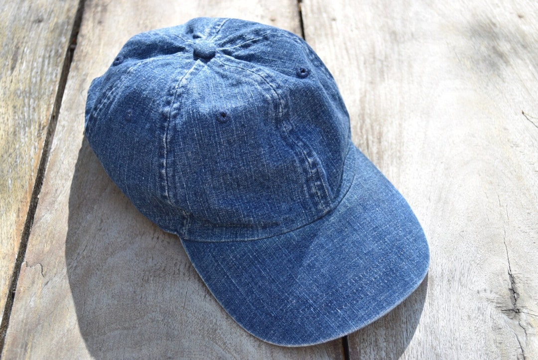 Vintage Minimal Blue Denim Hat - Etsy