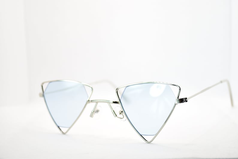 Blue Triangle Avant-garde Thin Rim 90's Sunglasses - Etsy