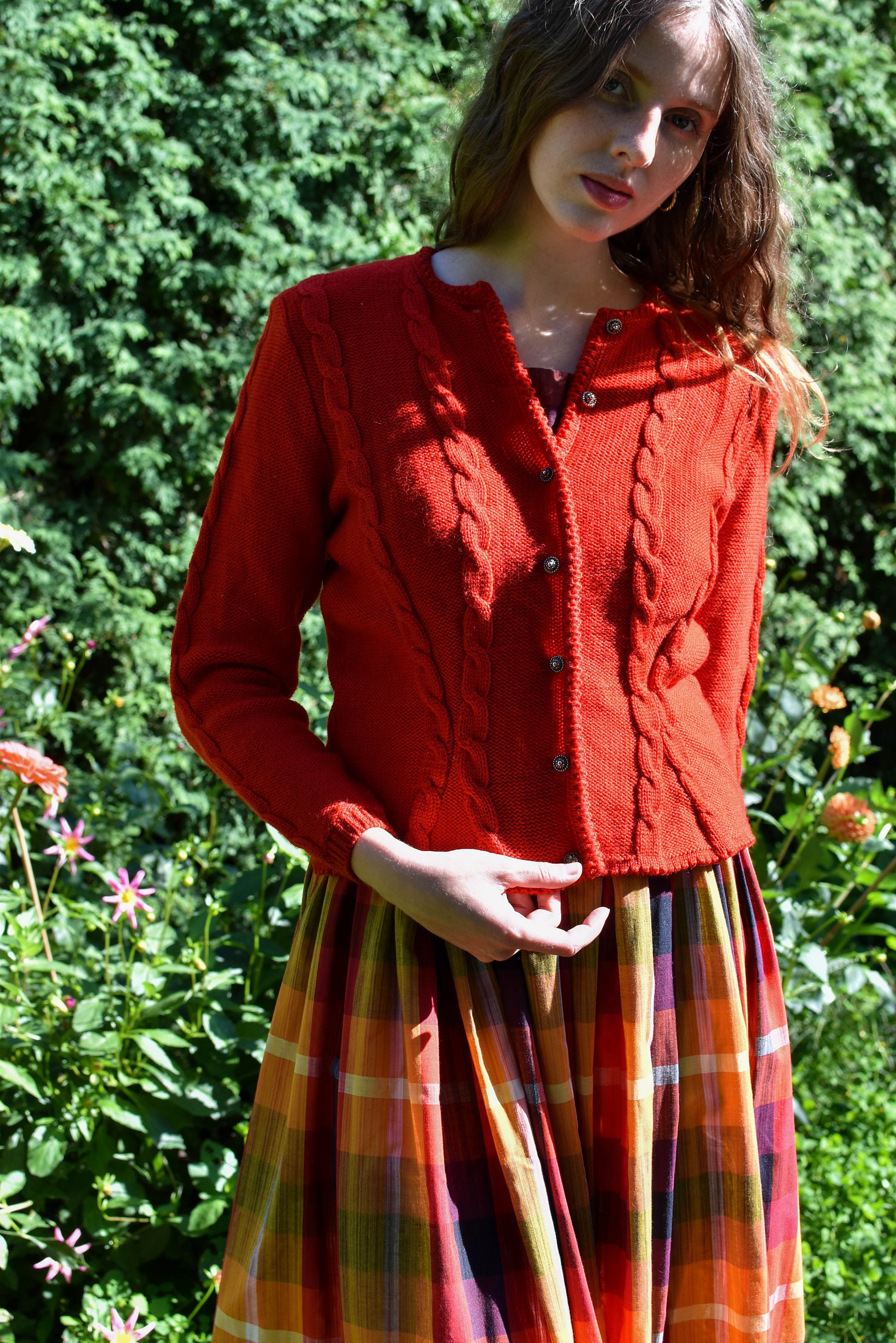 Vintage Austrian Cardigan, Dirndl Cardigan, Trachten Pure Wool Cardigan ...