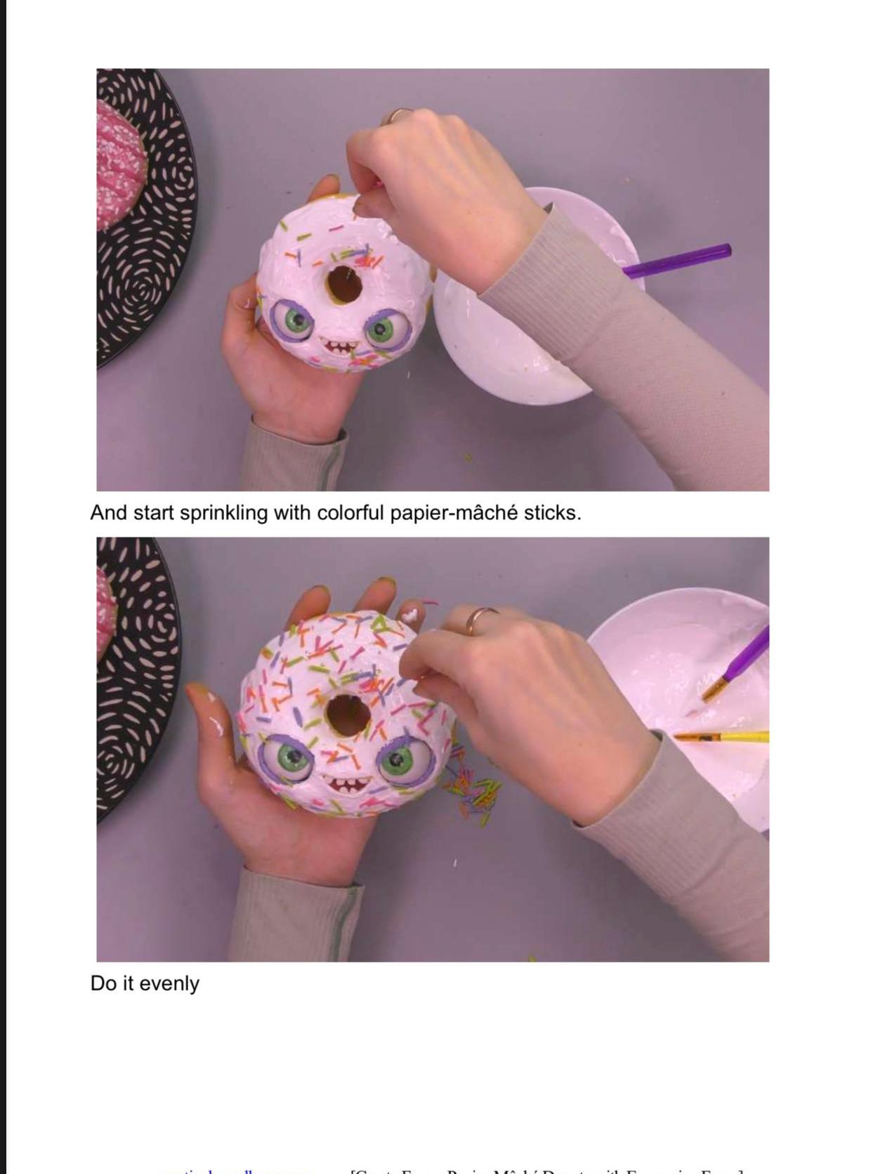 Tutorial Pdf Format Donuts From Papier Mache Mache With Moving Eyes Etsy