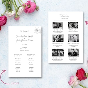 Bifold Wedding Program, Wedding Program Booklet, Greek Orthodox Ceremony Wedding Program ...