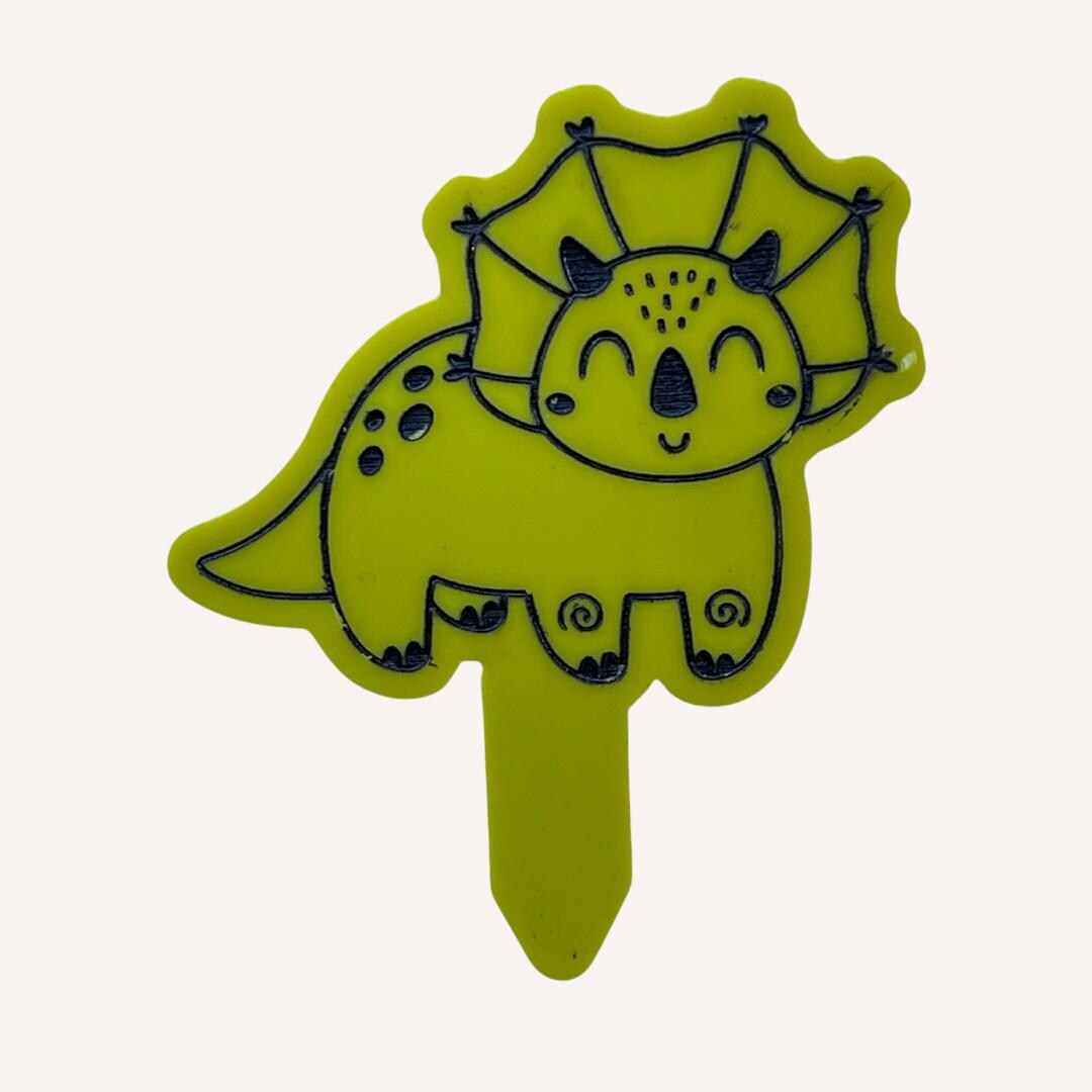 Trissy the Triceratops – Acrylic Plant Stake - Etsy