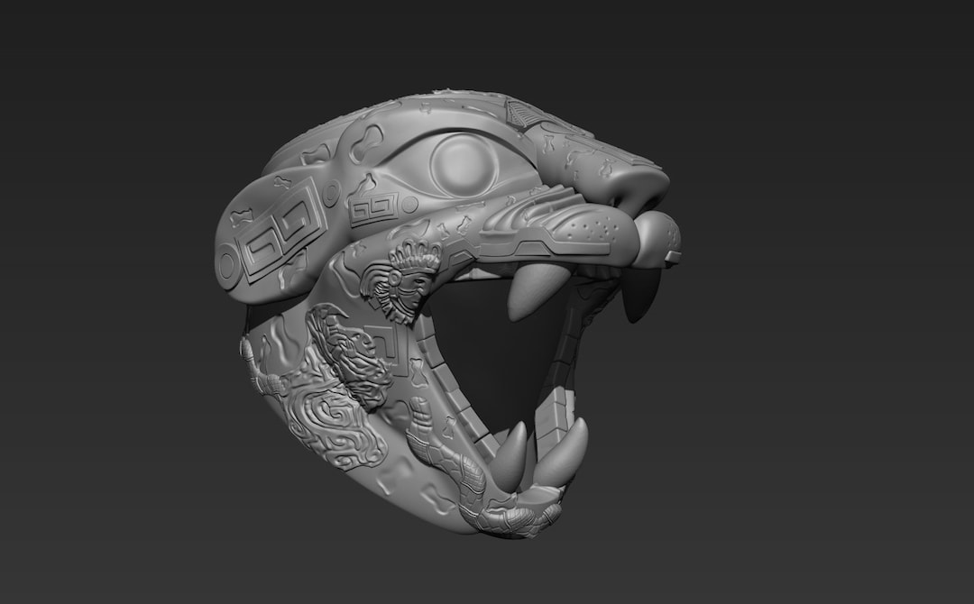 Ceremonial Mayan/aztec Panther Head Warrior Helmet/mask - Digital File ...