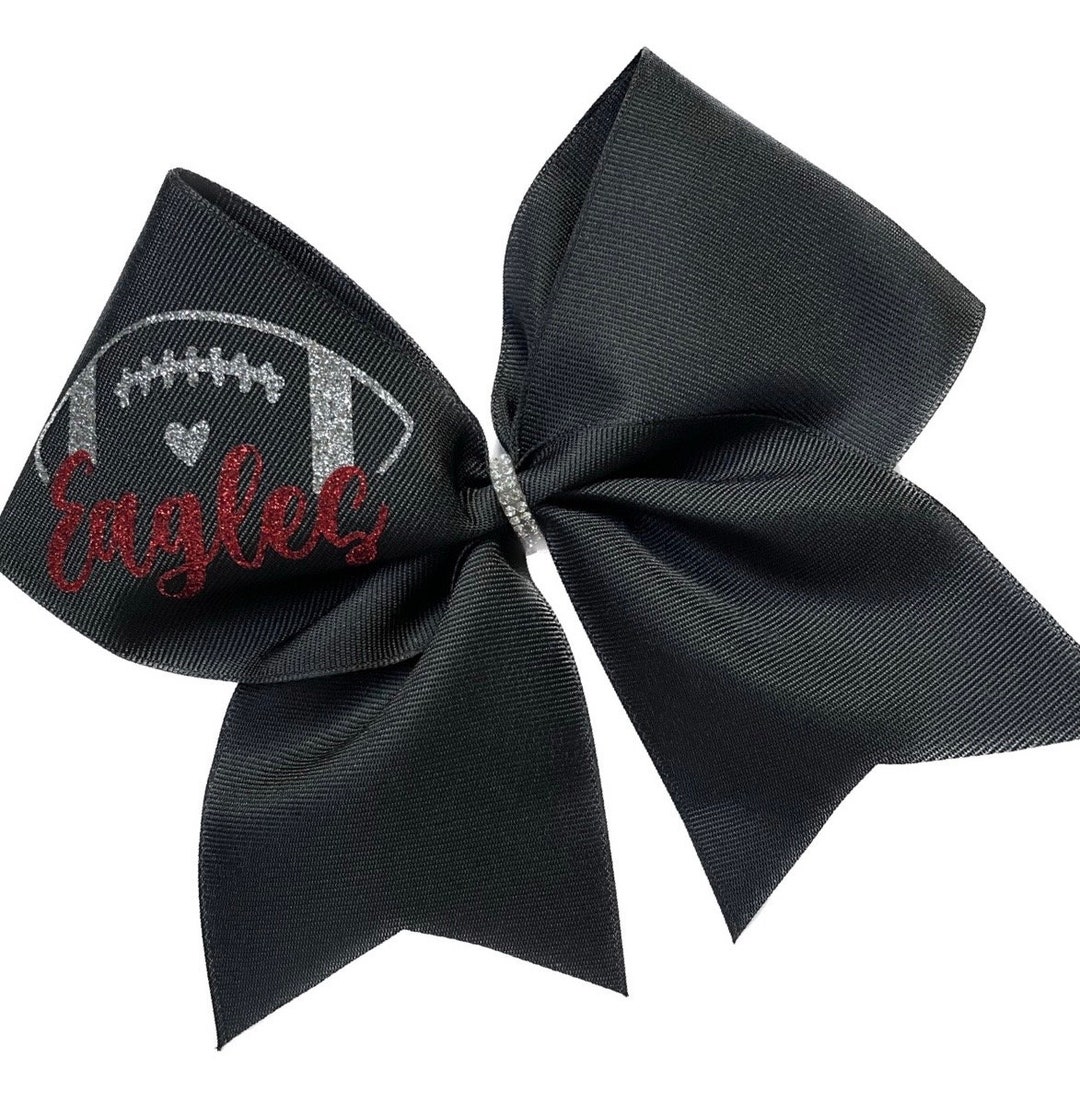 Football Cheer Bow With Glitter – Custom Team Colors, Game Day ...