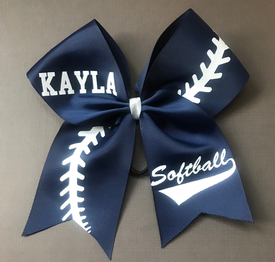 Softball Cheer Bow Personalized Softball Cheer Bow - Etsy