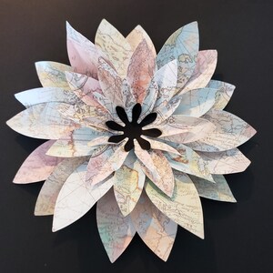 Map Paper Flowers || Mixed Little Flowers, Travel Wedding Centerpiece ...