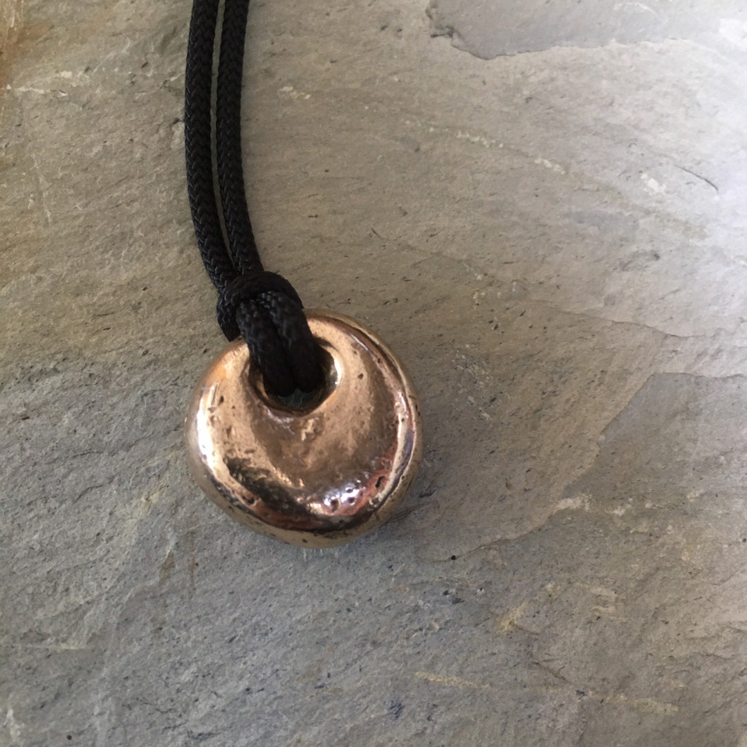 Solid Bronze, Sand Cast Pendant, Hand Made From a Found Hagstone Stone ...