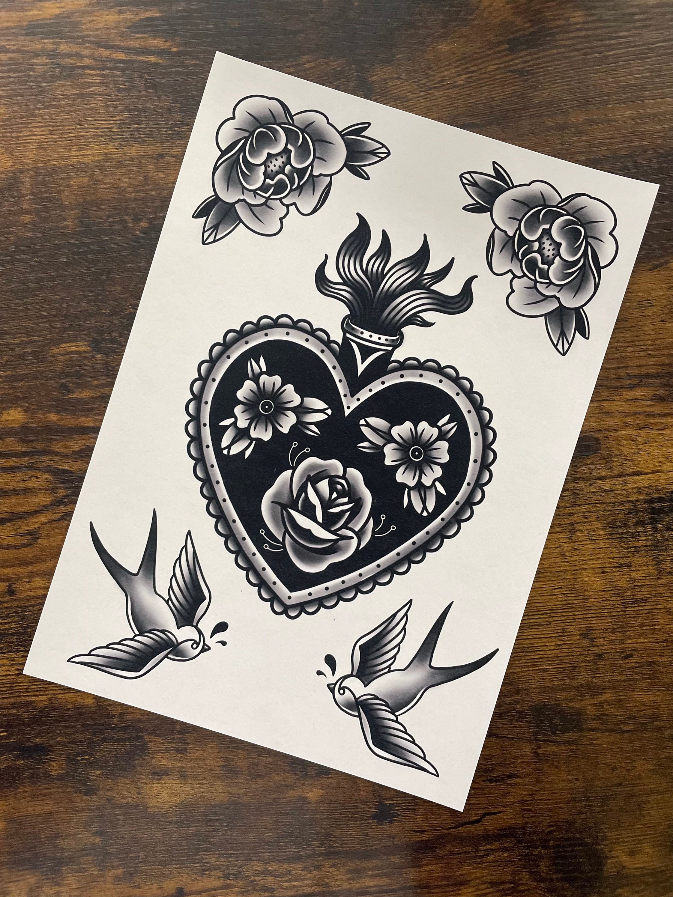 Sacred Heart Flash Art