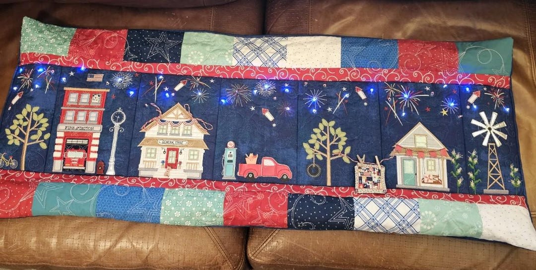 Main Street Celebration Bench Pillow Cover, Kimberbell Bench Pillow ...
