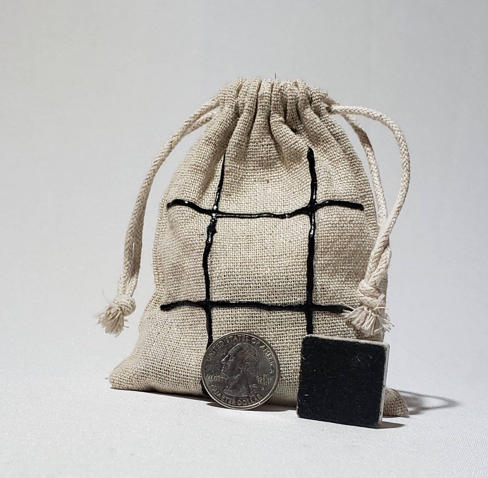 Tic Tac Toe Game and Drawstring Carry Bag With Hand Painted - Etsy