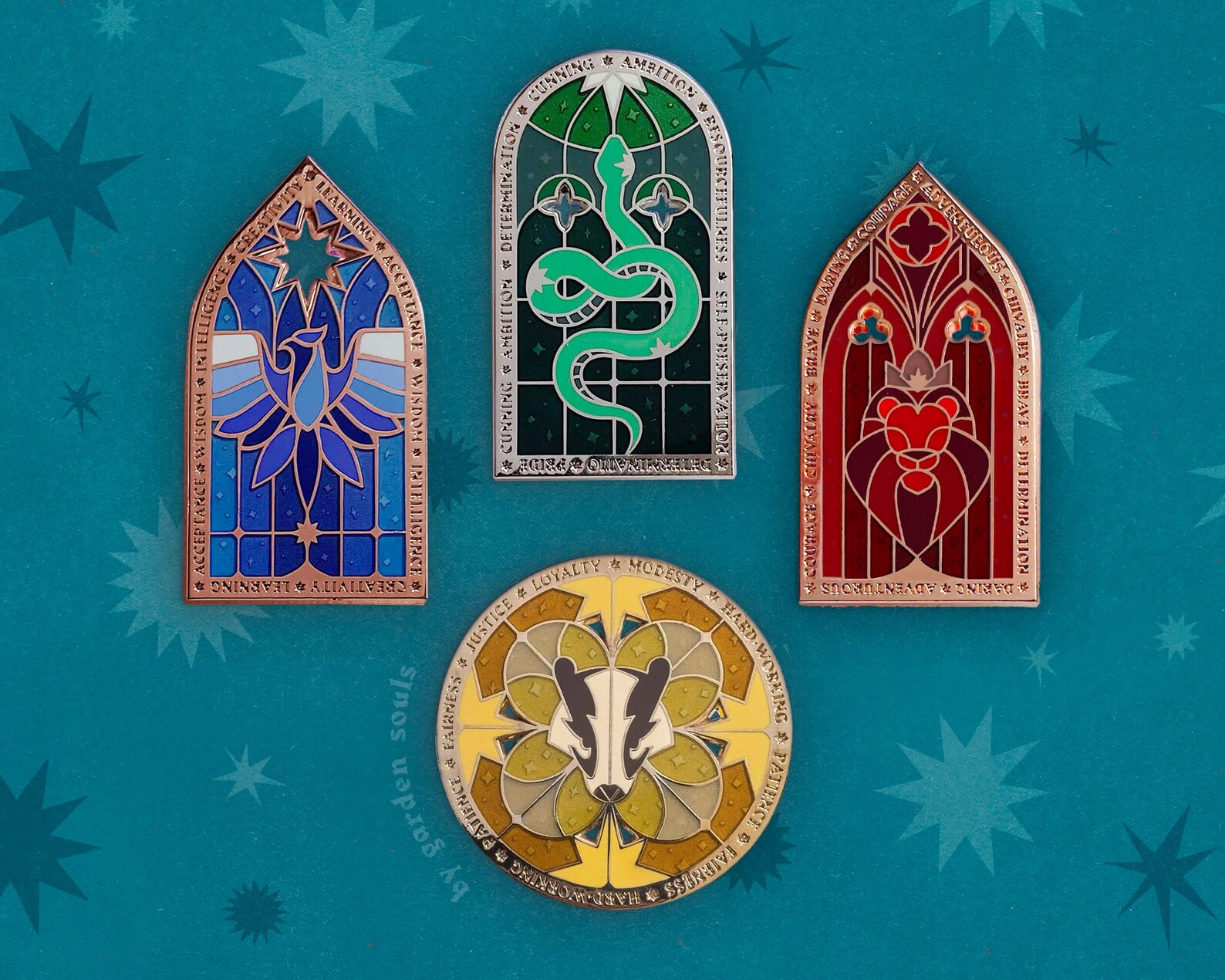 Stained Glass Magic Windows Enamel Pins Set - Etsy Canada