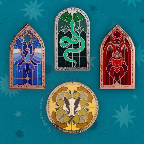 Stained Glass Magic Windows Enamel Pins Set - Etsy