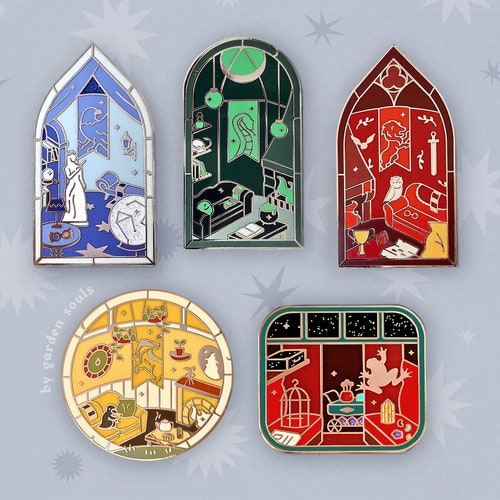 Stained Glass Magic Windows Enamel Pins Set - Etsy