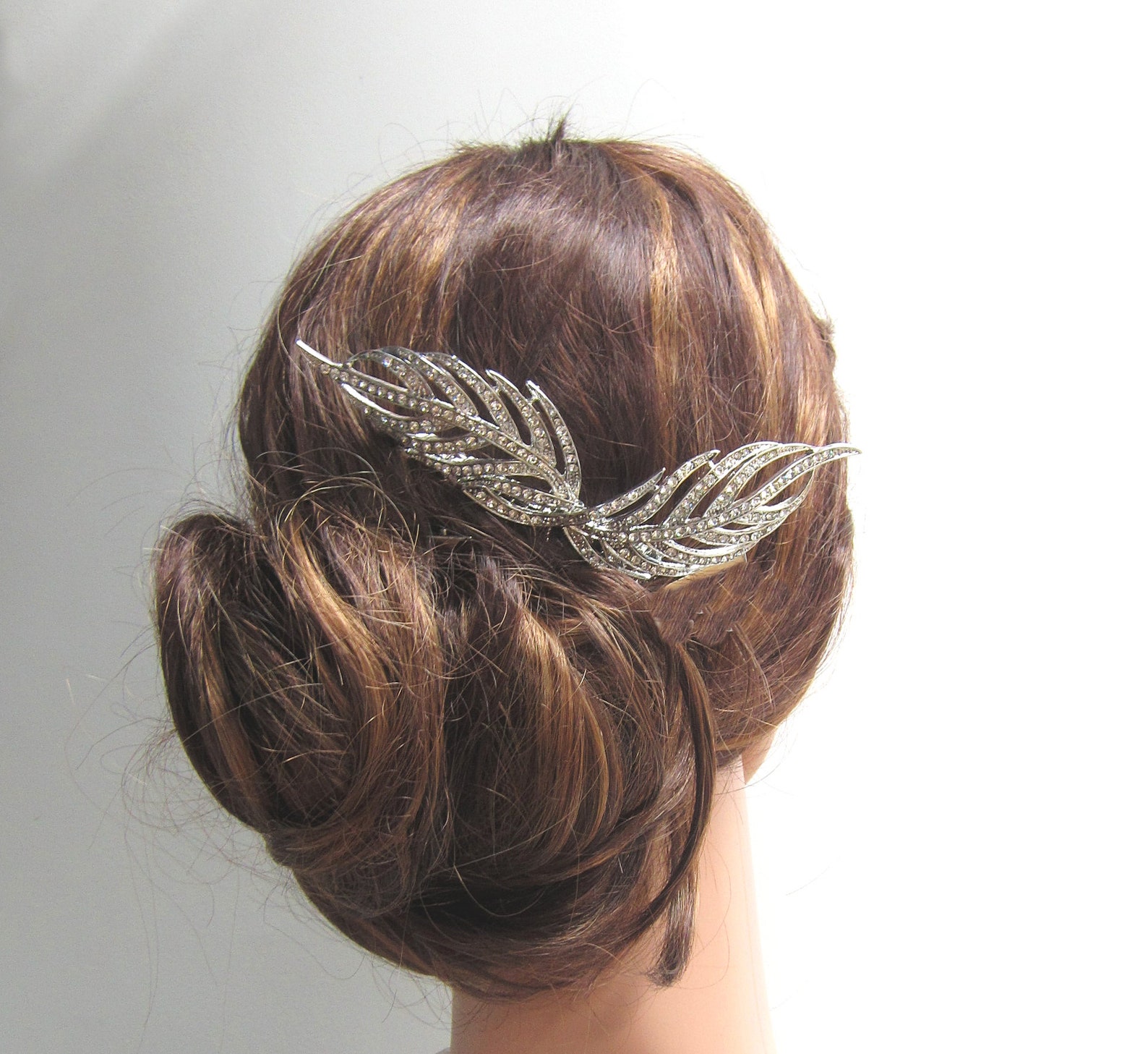 Crystal Feather Hair Comb Leaf Hair Comb Vintage Inspired - Etsy