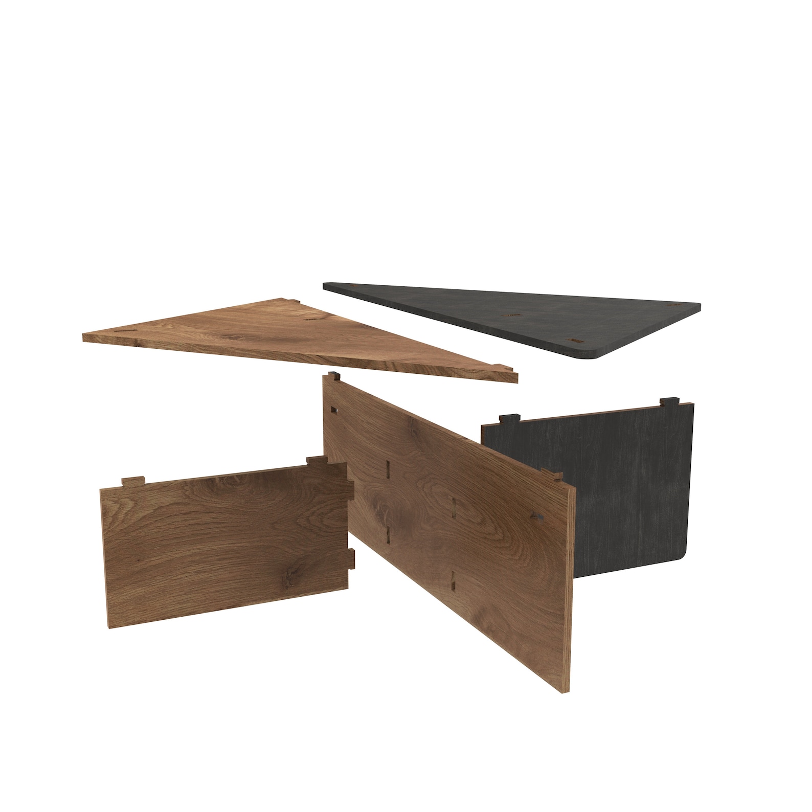 CNC Plywood Triangle Coffee Table Plans - Furniture Plans - Vector ...