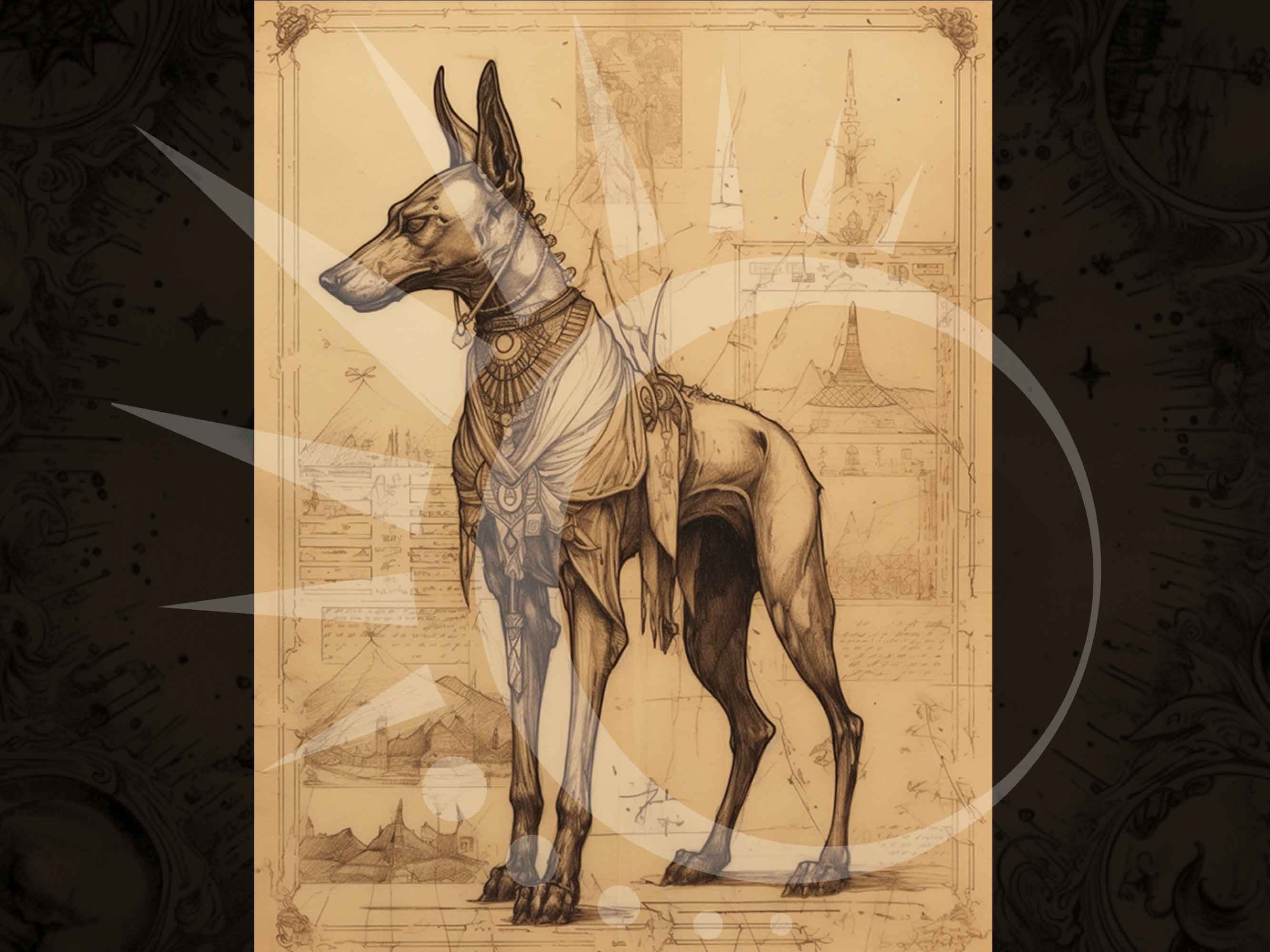 Anubis Egyptian God Printable Jackal Priest Anubis God Ephemera Vintage ...
