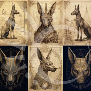Anubis Egyptian God Printable Jackal Priest Anubis God Ephemera Vintage ...
