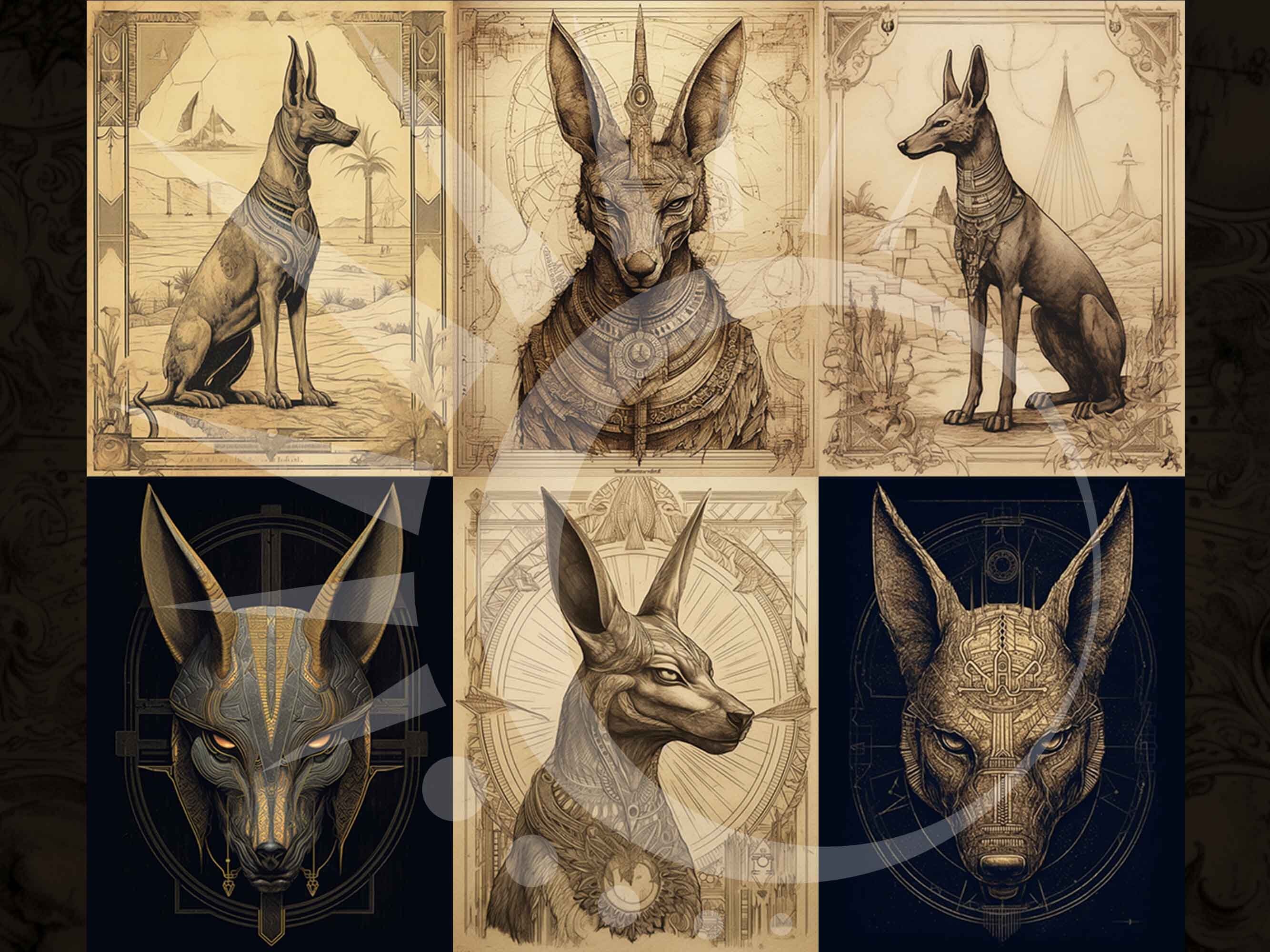 Anubis Egyptian God Printable Jackal Priest Anubis God Ephemera Vintage ...