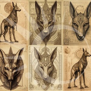 Anubis Egyptian God Printable Jackal Priest Anubis God Ephemera Vintage ...