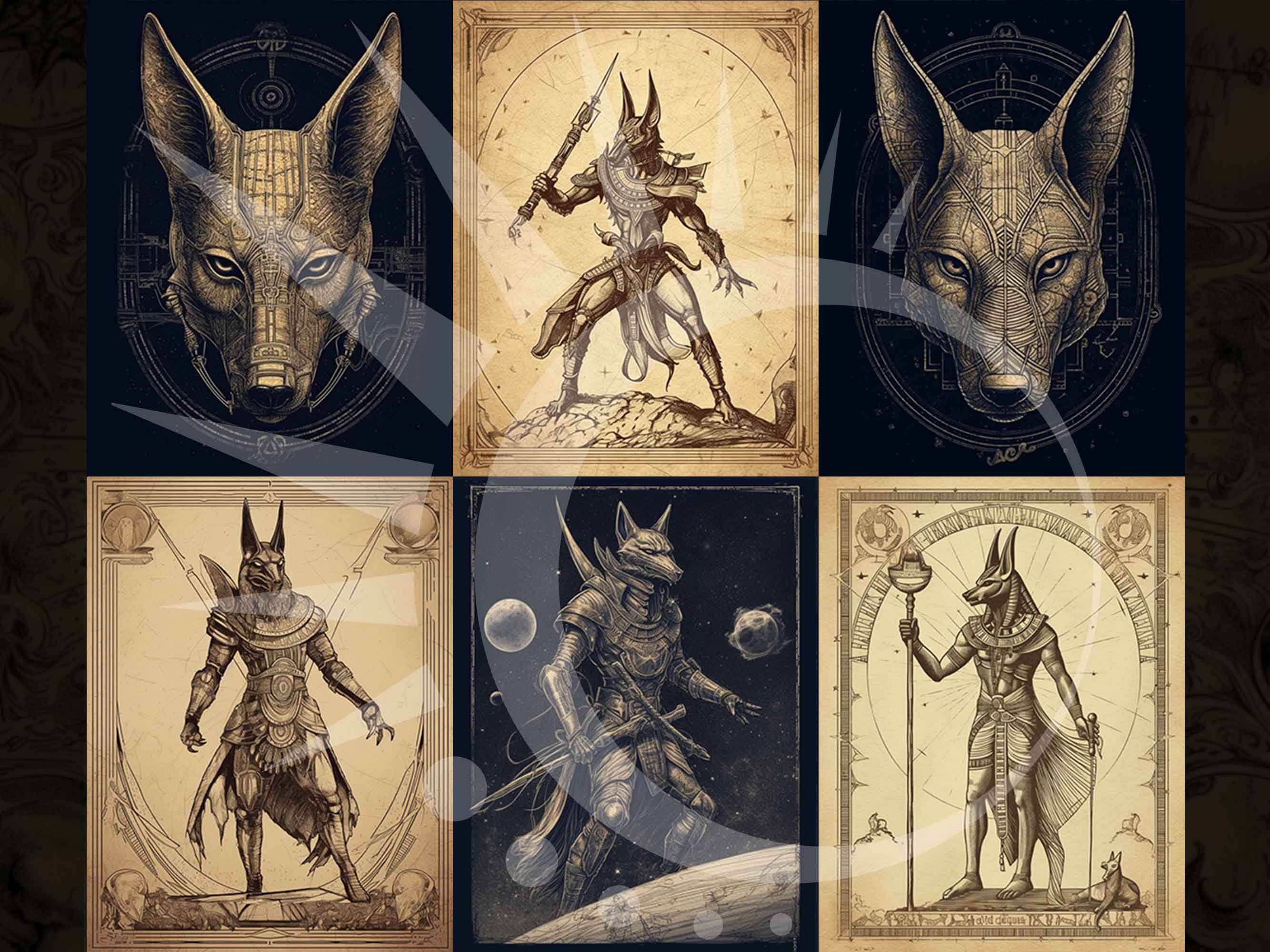 Anubis Egyptian God Printable Jackal Priest Anubis God Ephemera Vintage ...