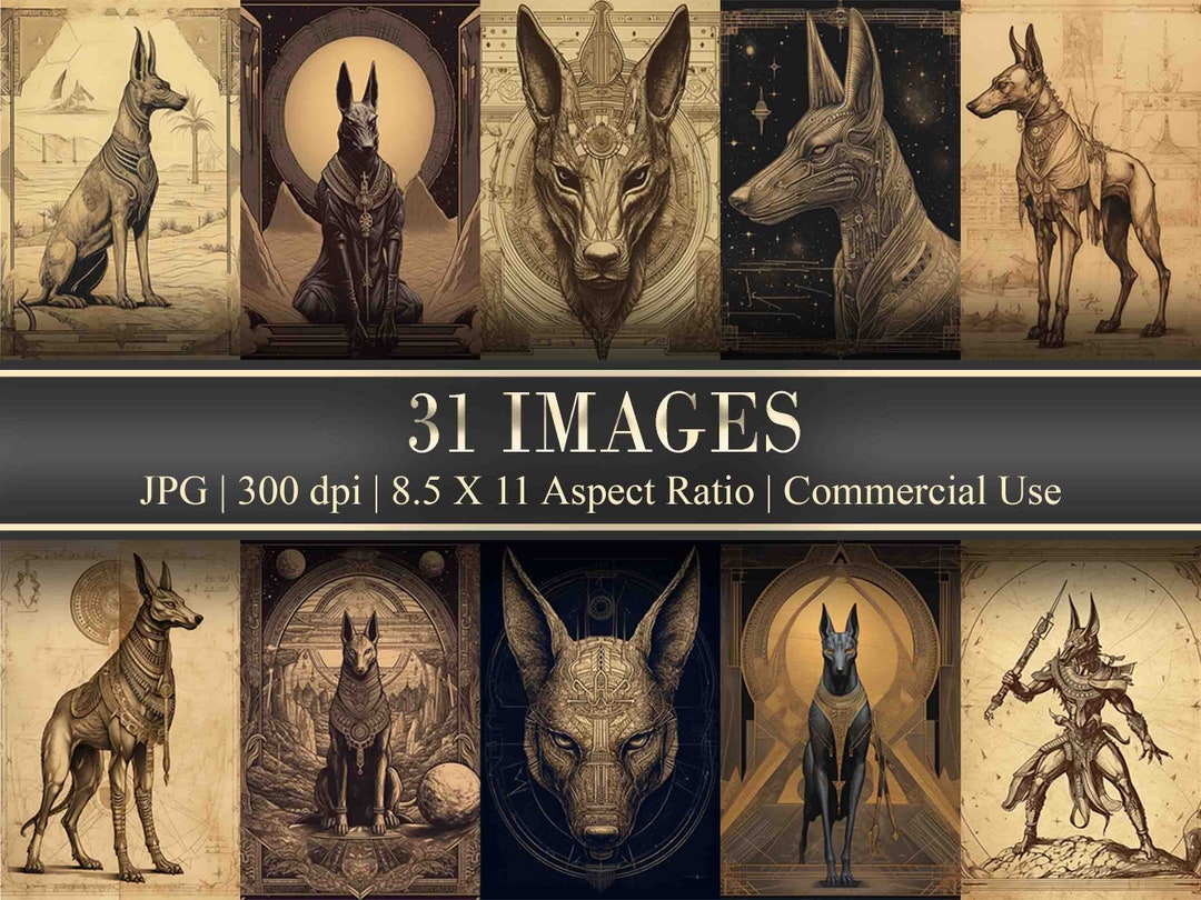 Anubis Egyptian God Printable Jackal Priest Anubis God Ephemera Vintage ...