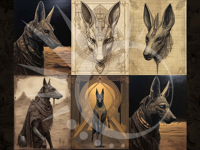 Anubis Egyptian God Printable Jackal Priest Anubis God Ephemera Vintage ...