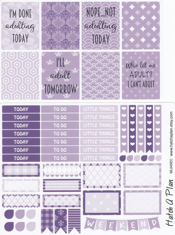 Adulting Planner Stickers Fits Erin Condren Life Planner | Etsy
