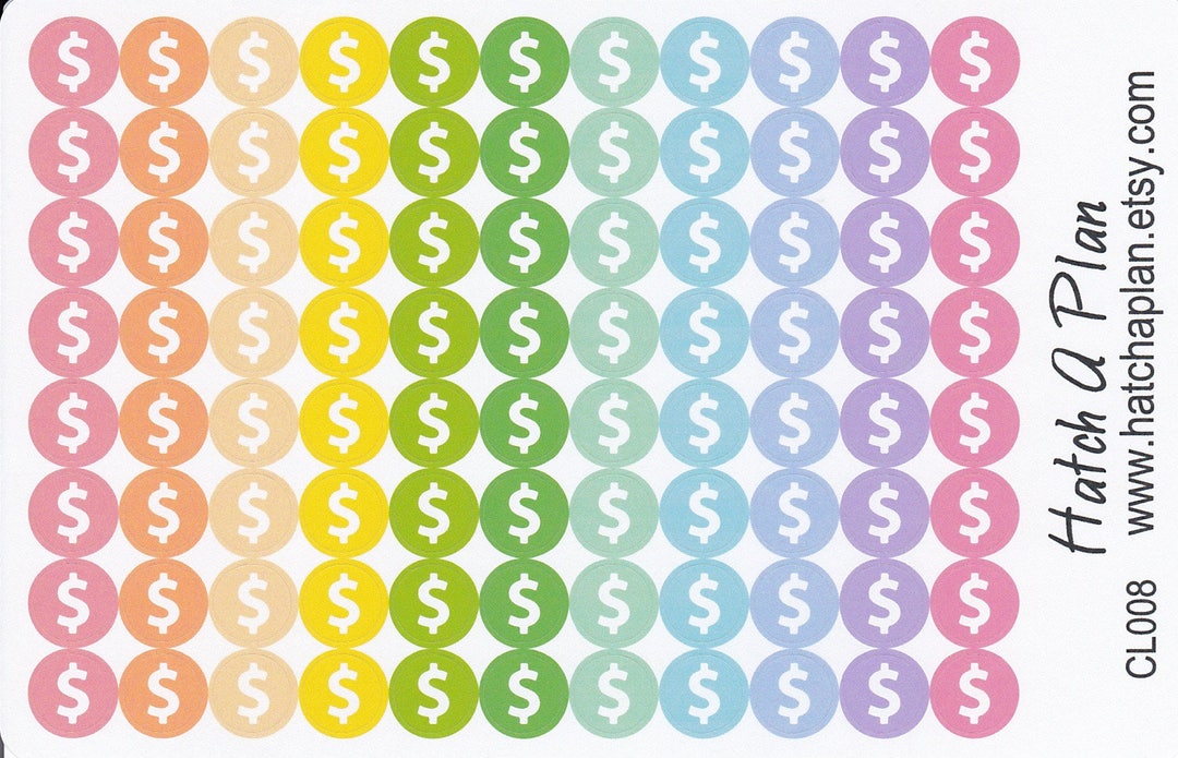 Payday Dollar Sign Planner Stickers | Great for Erin Condren Life ...