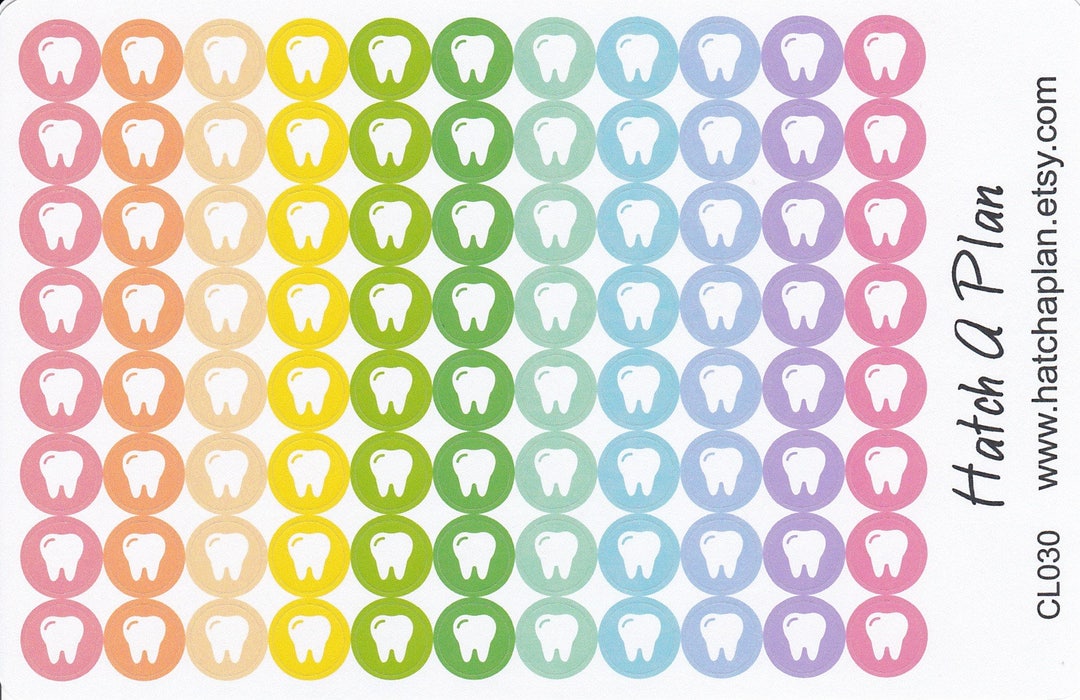 Dentist Appointment Planner Stickers | Tooth Stickers | Great for Erin ...