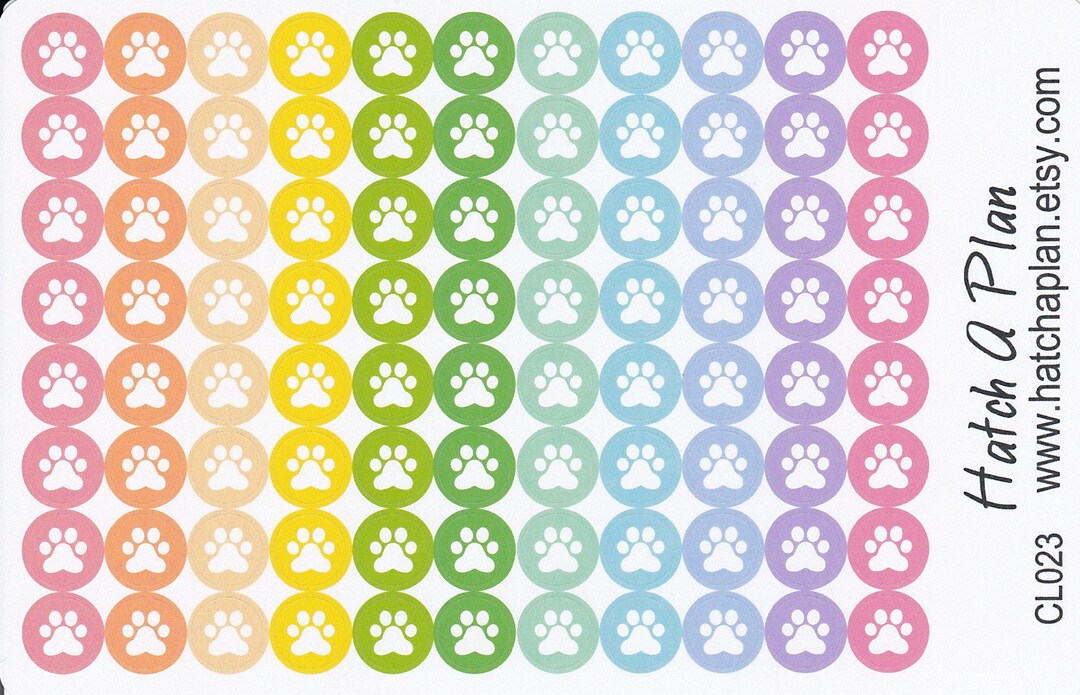 Paw Print Planner Stickers | Dog Paw Stickers | Use in Erin Condren ...