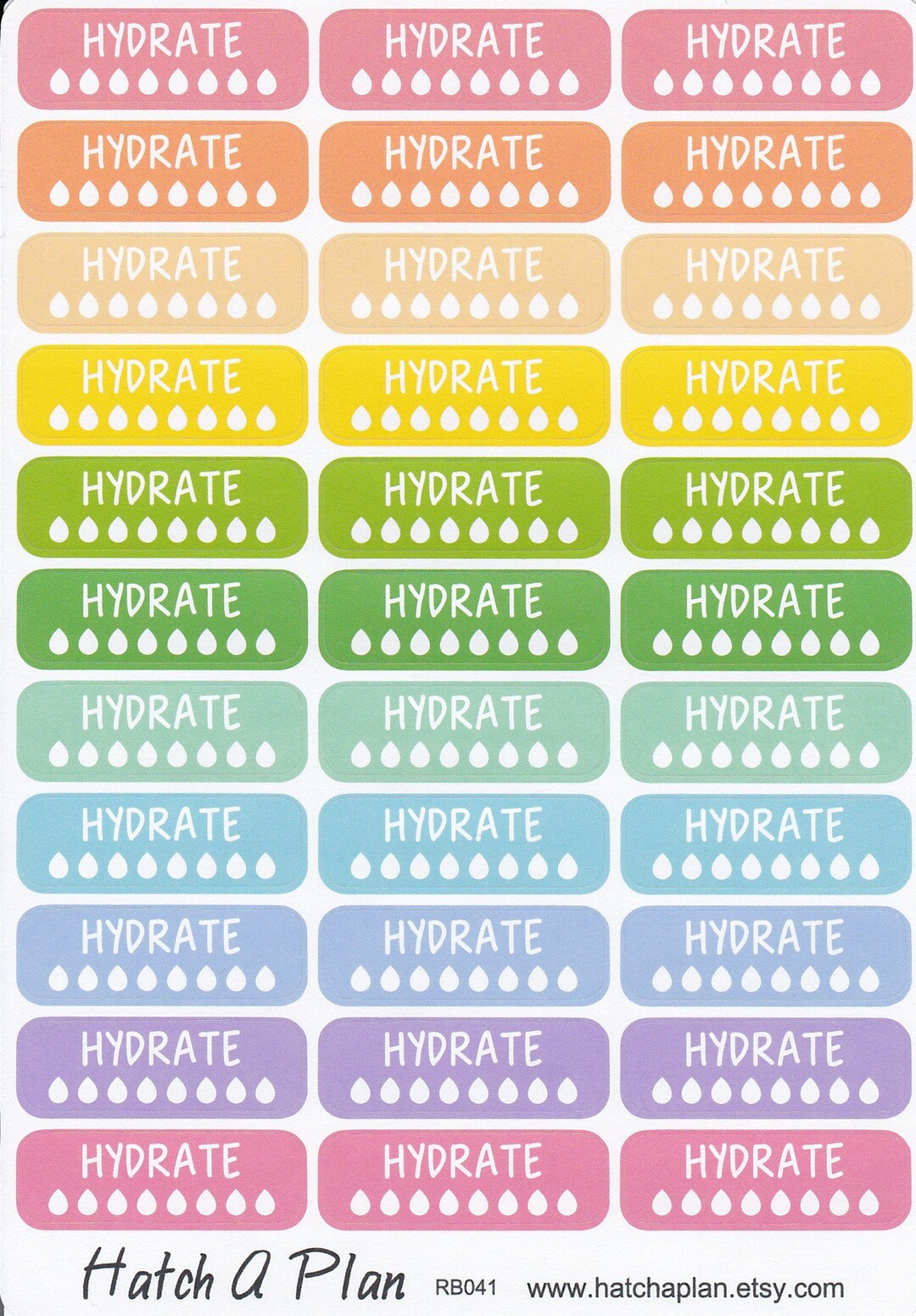 Hydrate Planner Stickers | Habit Tracker | Water Stickers | Stay ...