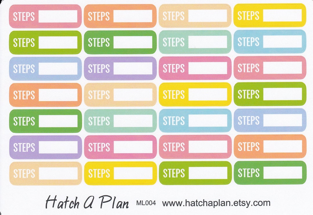 Step Counter Planner Stickers | Walking Planner Stickers | Exercise ...