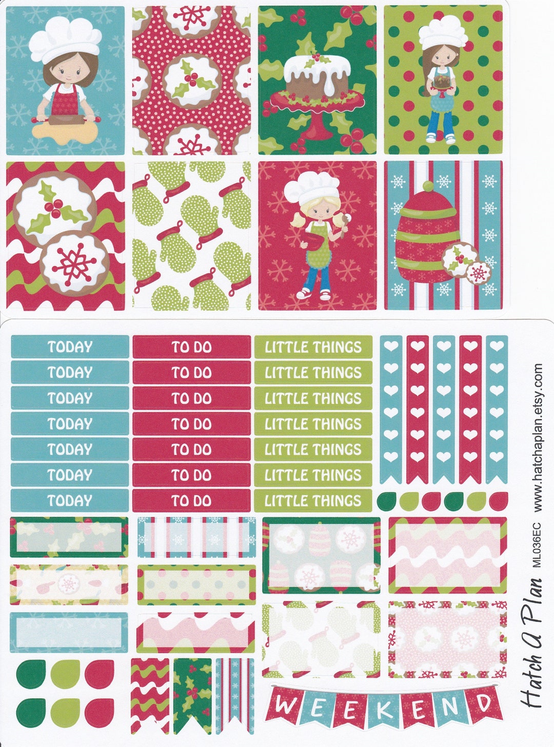 Christmas Planner Stickers | Christmas Baking | Fits Erin Condren Life ...