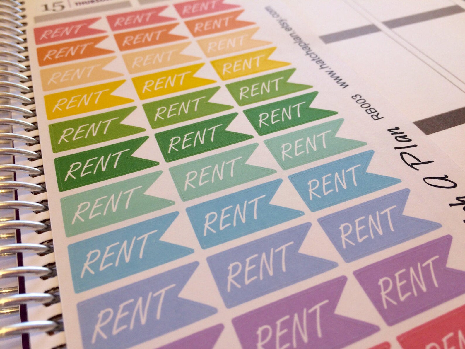 Pay Rent Planner Stickers | Rent Banner Stickers | Rent Reminder ...