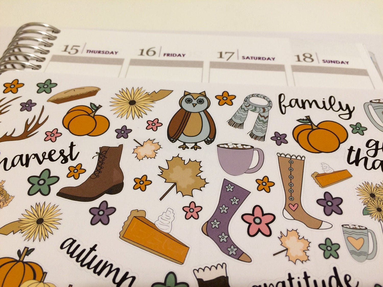 Fall Planner Stickers | Autumn Stickers | Pumpkin | Harvest Stickers ...