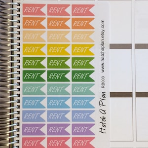 Pay Rent Planner Stickers | Rent Banner Stickers | Rent Reminder ...