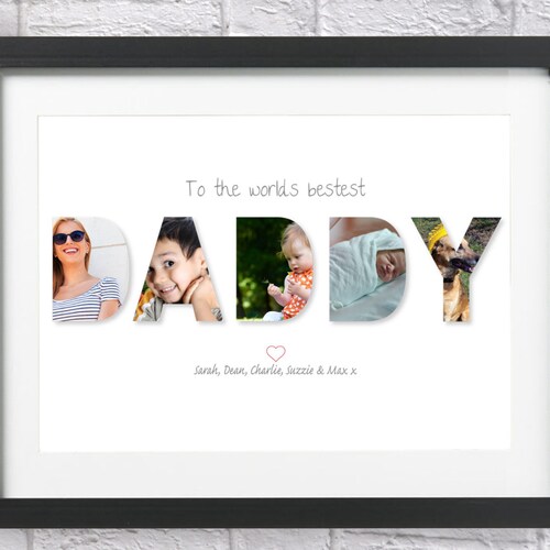Bespoke Personalised DADDY Collage Print Photos Father Dad - Etsy