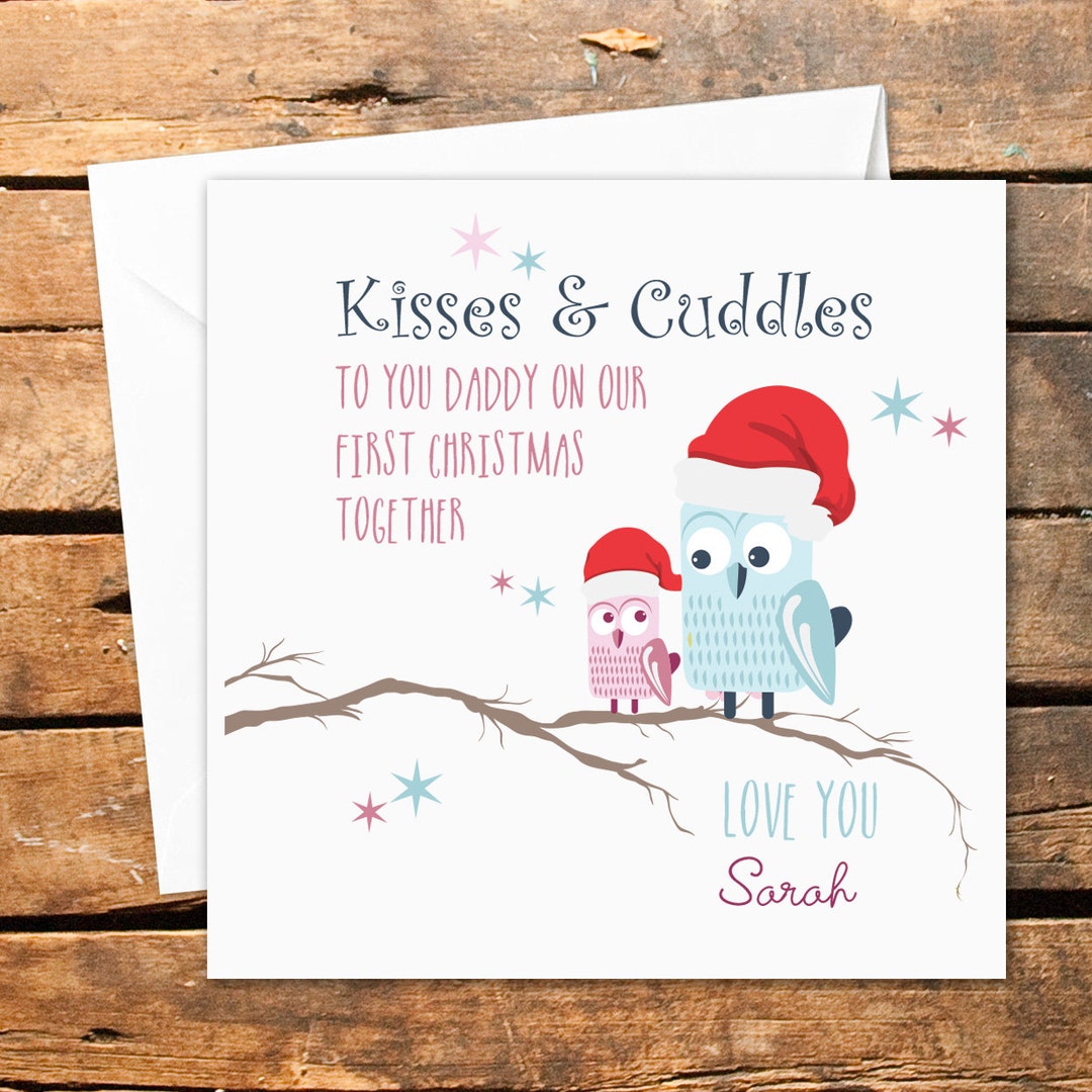 Personalised Handmade Merry Happy First 1st Christmas Daddy Dad Owl ...