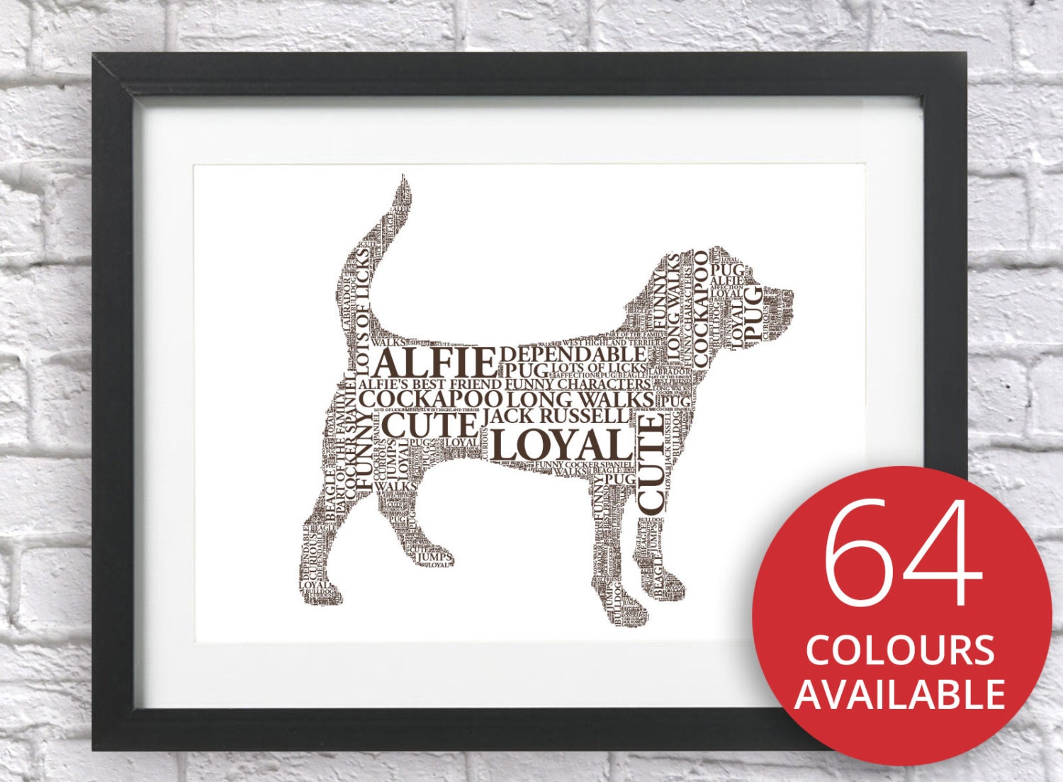 Pet Dog Word Art Print Personalised Dog Print Pet Portrait | Etsy