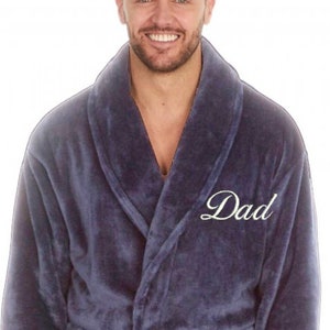 Personalised Embroidered Mens Robe Dressing Gown Bathrobe Gents Premium ...