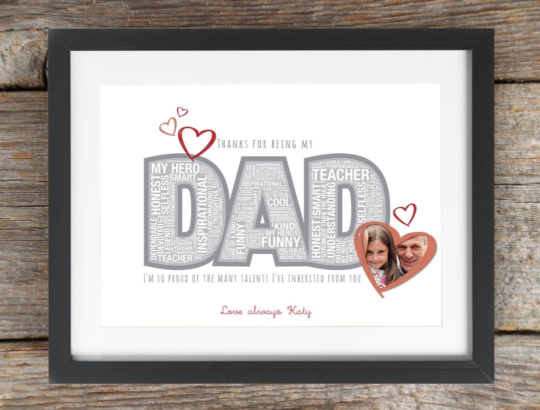 Daddy / Dad Present Personalised Photo Print Custom Fathers - Etsy