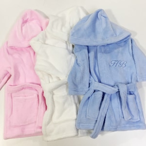 Personalised Embroidered Baby Robe Dressing Gown Towel Hat Toddler Gift ...
