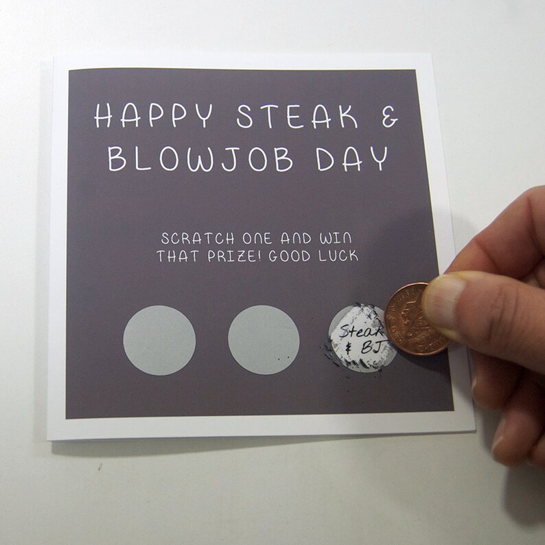 Personalised Steak And Bj Day Scratch Card Blowjob Blow Job Etsy