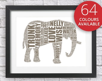 Elephant Word Art - Etsy