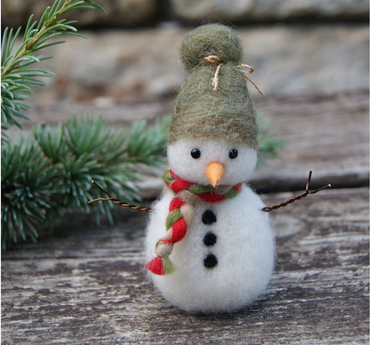 Needle Felted Snowman Christmas Snowman - Etsy