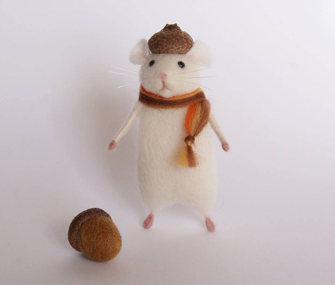 Felted Mouse, Autumn Mouse, Acorn Mouse, Needle Felted Animal ...
