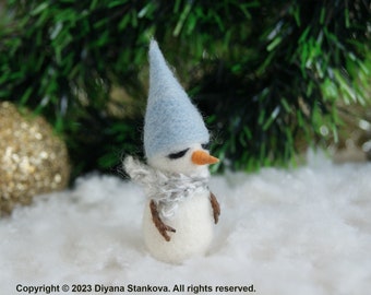 Needle Felted Snowman, Felted Christmas Decoration, Holiday Snowman, - Etsy