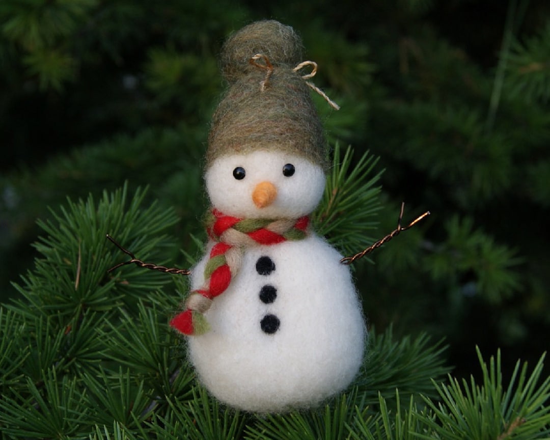 Needle Felted Snowman, Christmas Snowman - Etsy