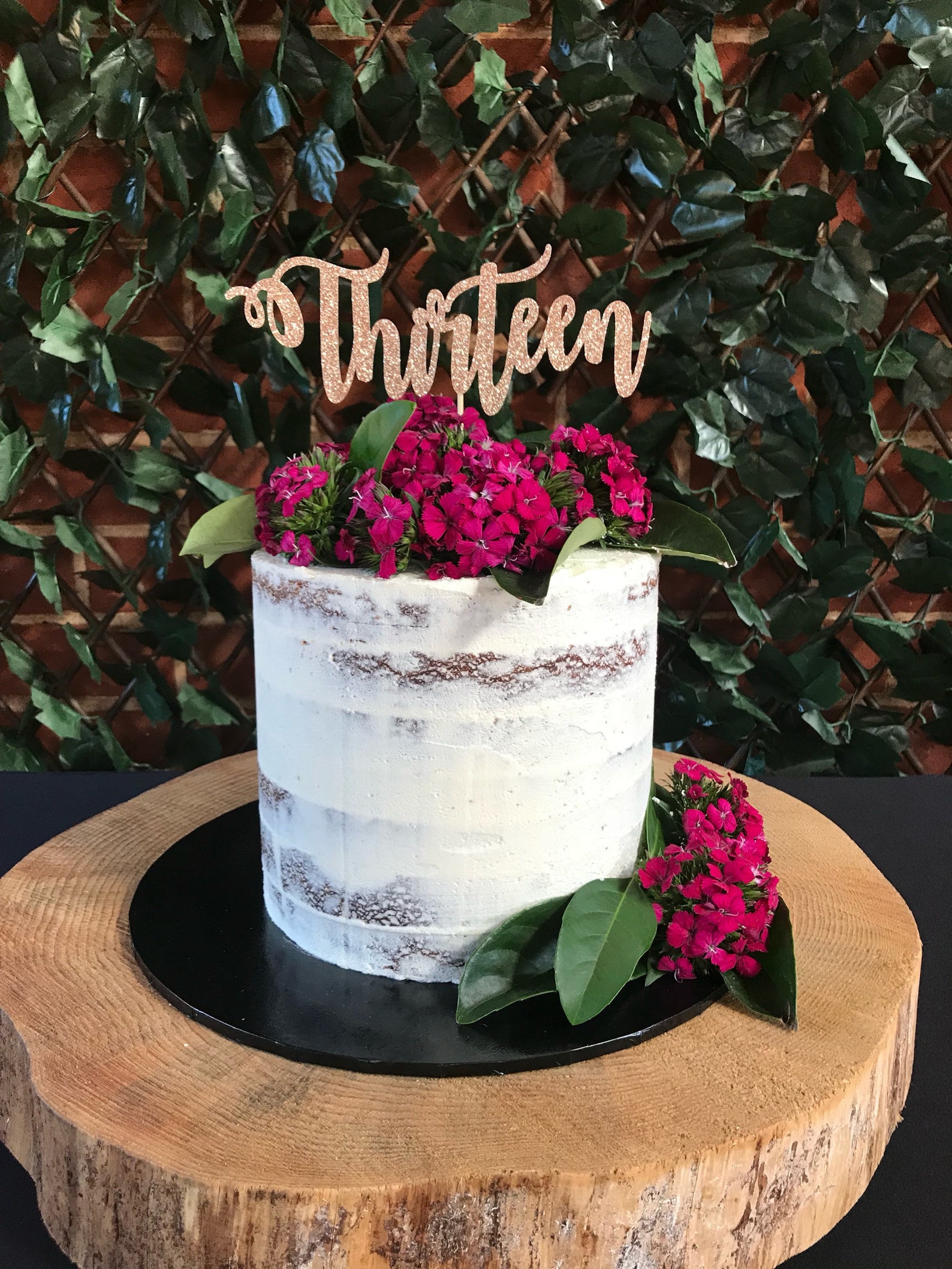 13th Swirly Modern Birthday Cake Topper Party Deco Thirteen - Etsy