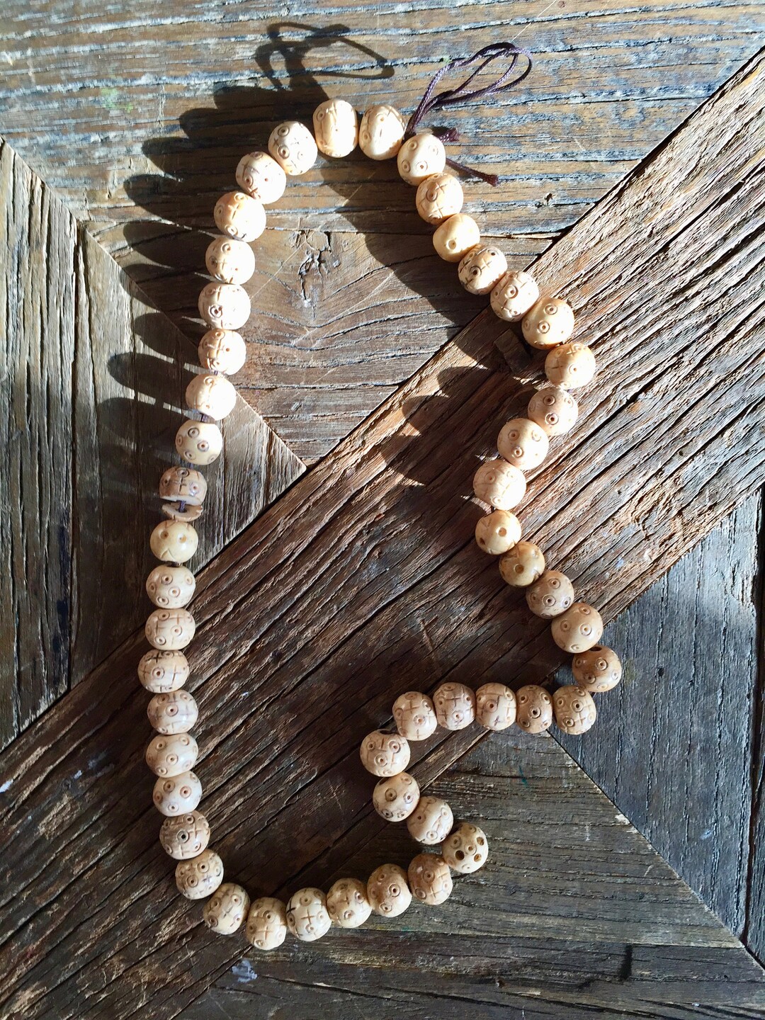 Unusual Craved Tribal Bone Necklace - Etsy